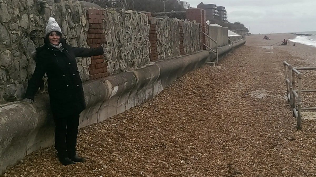 Shingle on Sandgate Maintenance Gangway / Coastal path - Folkestone and ...